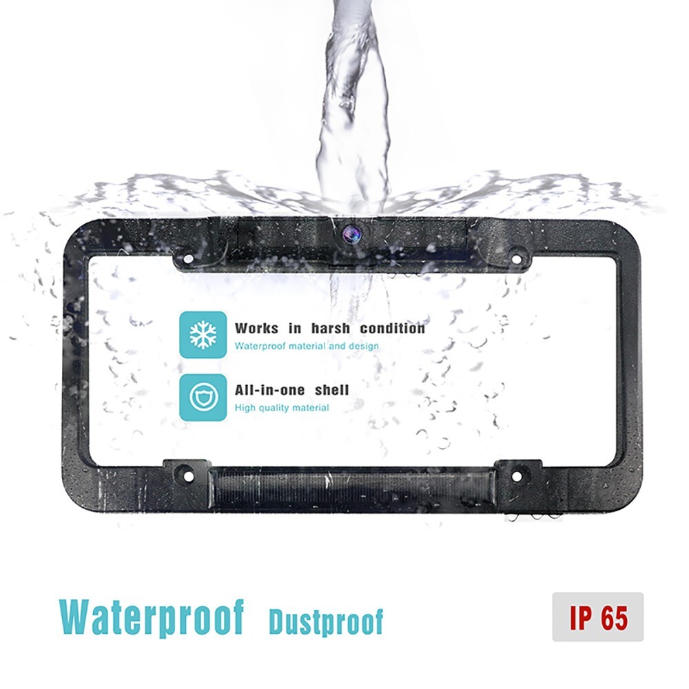 Wireless Waterproof HD Solar License Plate Rear View Backup Camera ...