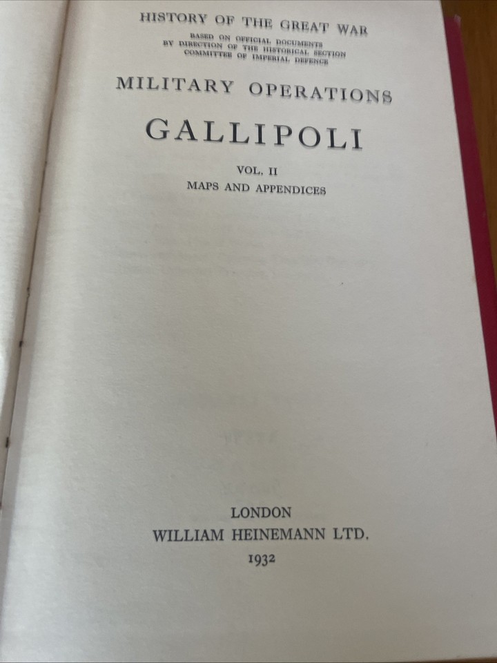 WW1 Gallipoli Campaign Official History Vol I–II + Maps & Appendices (4 ...