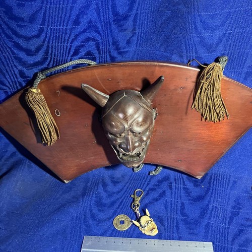 Wooden Noh mask demon face Hannya wall hanging | eBay