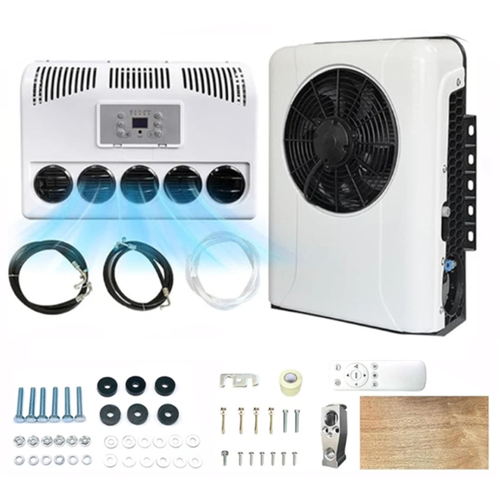 12V 11000 BTU Vehicle A/C Kit Split Air Conditioner Fit Cab Truck Bus ...
