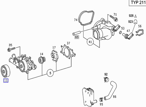 Mercedes Wasserpumpe Antrieb RIEMENRAD a6112050010 | eBay