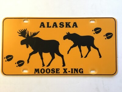 Alaska Moose X-iIng License Plate Tag Front Booster Plastic | eBay