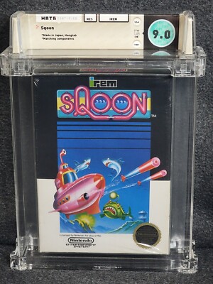 NES SQOON Hangtab Wata 9.0 Complete CIB Box Rare Hang Tab Irem Grail ...
