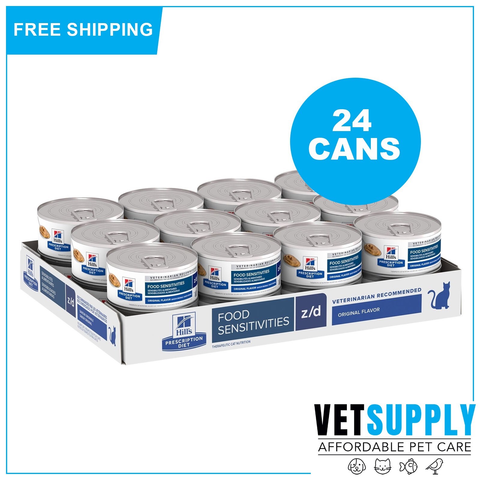 Hill's Prescription Diet z/d skin/Food Sensitivities Wet Cat Food 156 ...