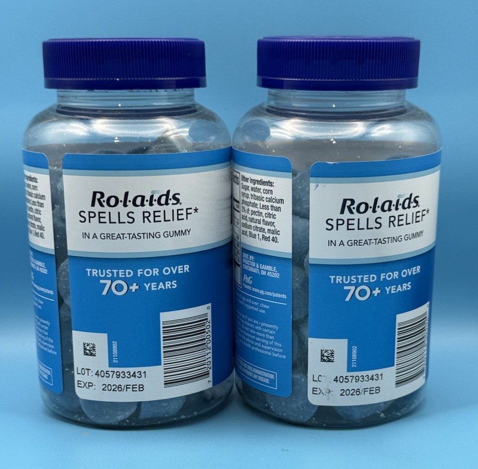 2 Pack - Rolaids Power Gummies Smooth Berry, 54 Count Each, Exp 4/2026 ...