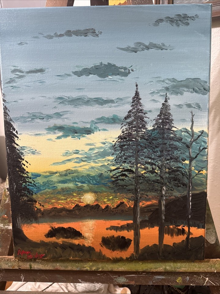 Vintage Native American Indian Oil On Canvas Painting Unframed | eBay