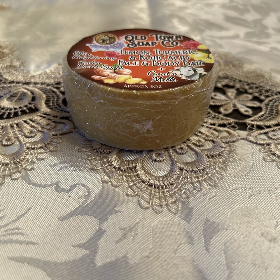 Old Town Soap Co. Soap - Lemon, Turmeric & Kojic Acid Face Body Bar ...