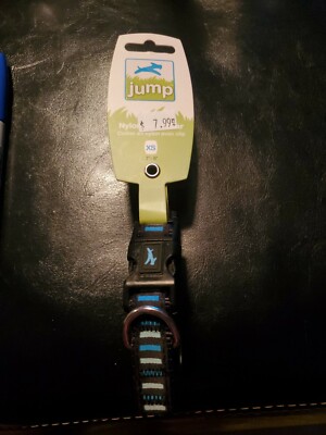 Jump Nylon Clip Dog Collar 7"-9" XSmall Adjustable Neck Collar Blue W ...