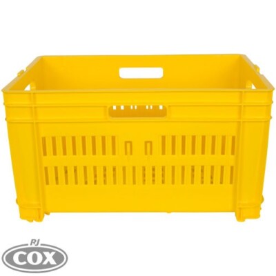 Nally IH098 50 Litre Yellow Stackable Vented Crate storage Container ...