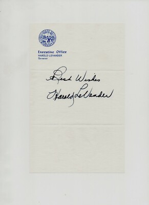 autograph Minnesota governor Harold LeVander SIGNED - Saint Paul ...