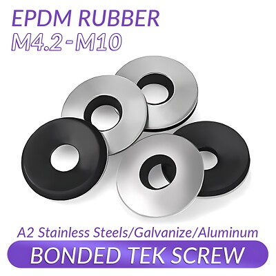 Bonded Tek Screw Sealing Roofing Washers EPDM Rubber Waterproof Ø9.5mm ...