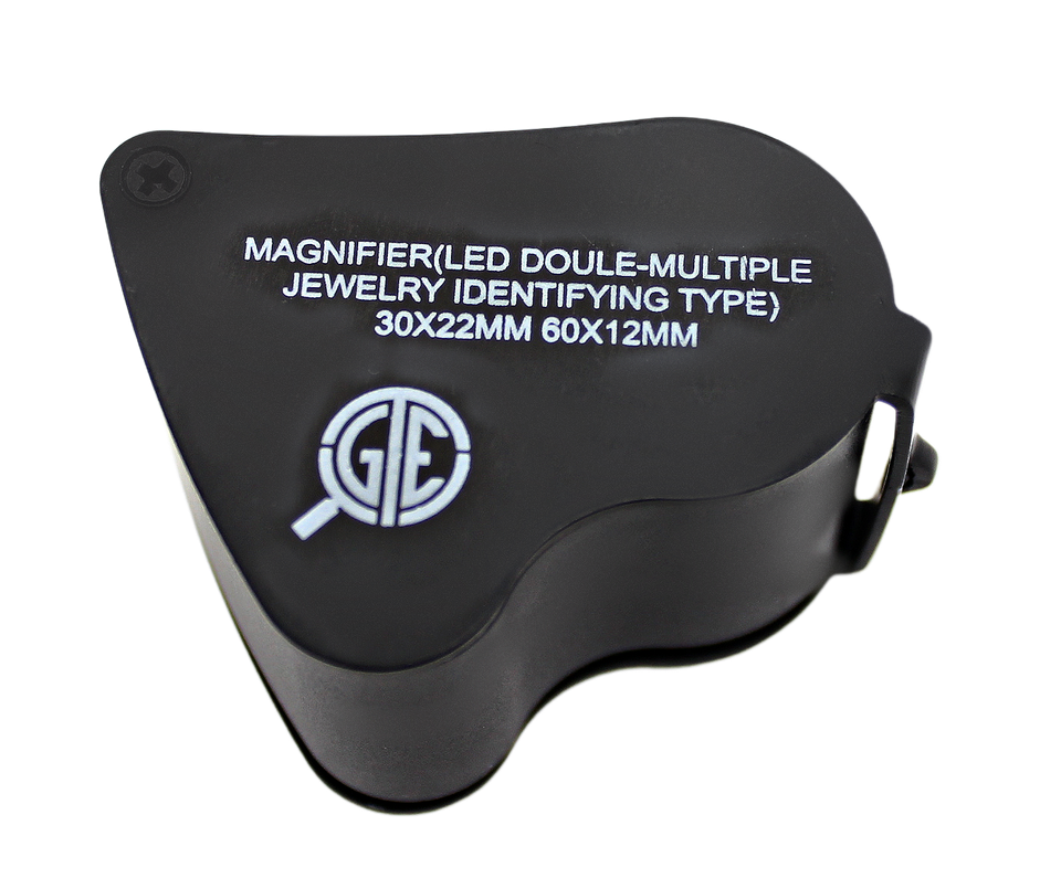 30X 60X Illuminated Jewelers Eye Loupe Foldable Magnifier Bright LED ...