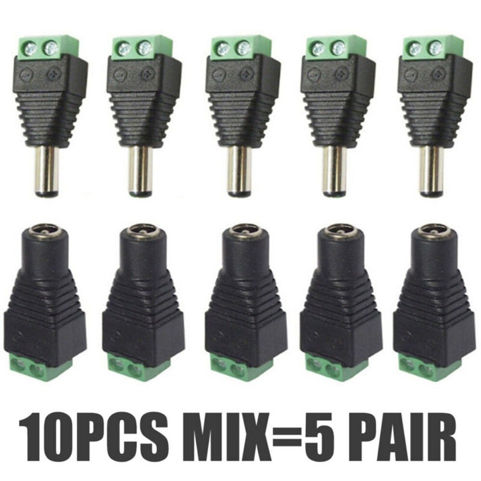 Professional Grade Male Female DC 12V Power Connectors with Screw ...