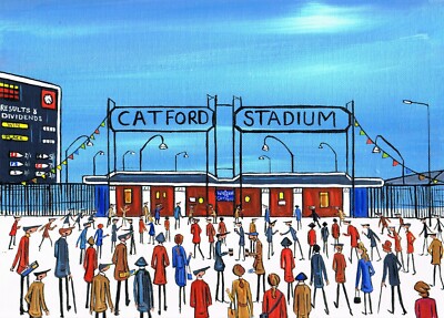 A4 Print of Catford stadium back in the day ..by South London Artist ...