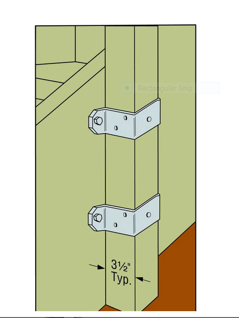 Simpson Strong Tie DPT5Z ZMAX Galvanized 14-Gauge 2x4 Deck Post Tie ...