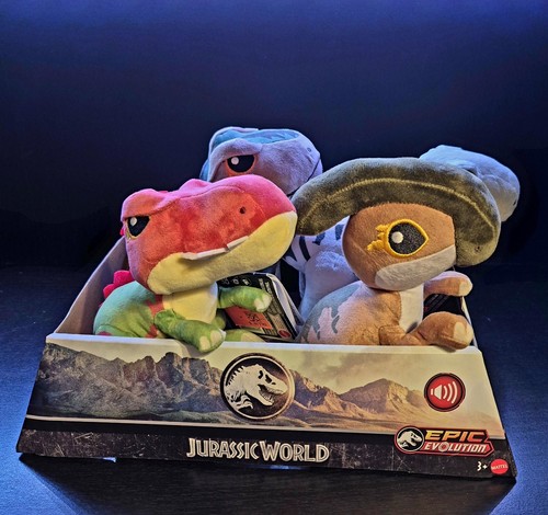 Lot Of 4 Jurassic World Epic Evolution Mattel Plush W/Sounds Dinosaur ...