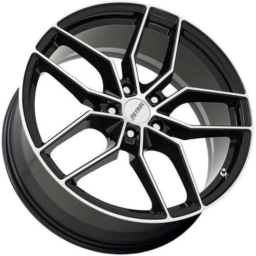 (Set of 4) Petrol P5C 18x8 5x112 +40mm Black/Machined Wheels Rims 18 ...