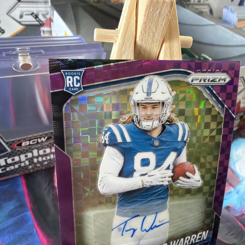 2025 Prizm Panini NFL 39/49 TYLER WARREN Purple Power Rookie Autograph ...