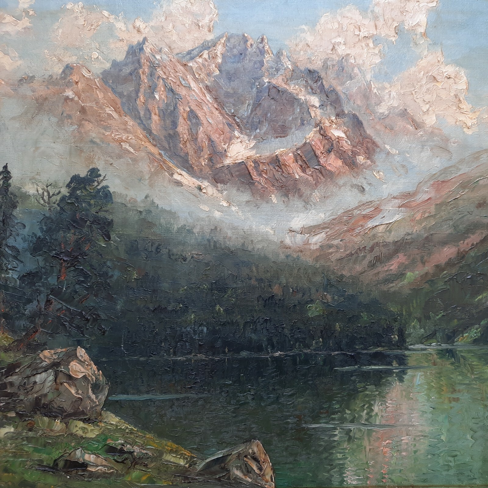 ZUGSPITZE m. EIBSEE signiert original HIENL-MERRE, Franz 1863-1943 ...