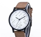 Modern Novelty Wrist Watches w/Math Equations on Dial & Leather Bands ...