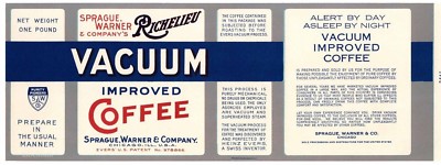 RICHELIEU Brand, Coffee, Chicago *AN ORIGINAL 1930’s TIN CAN LABEL* C47 ...