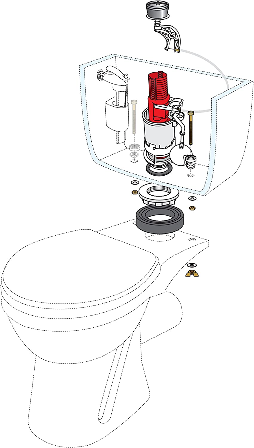 Toilet Flush Mechanism MWS00 Double Push Button Water-Saving | eBay