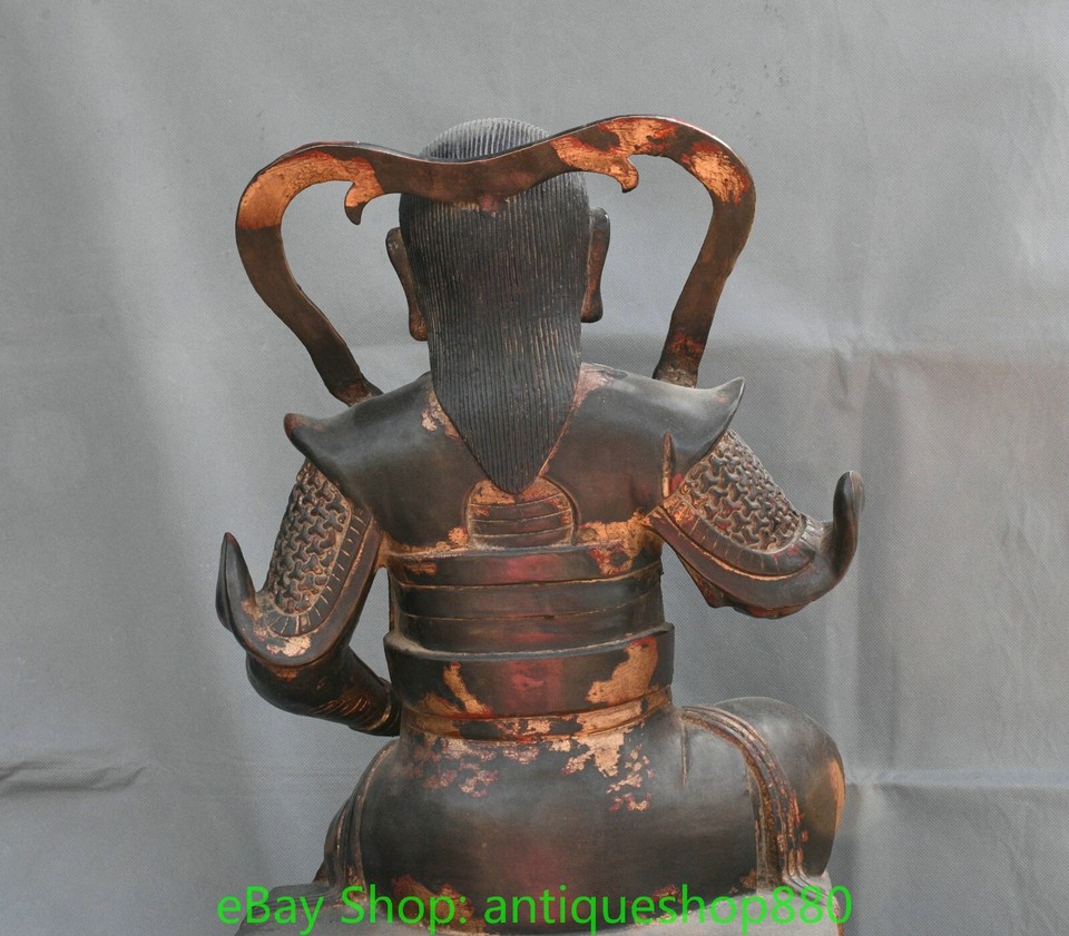 22.4'' Old Chinese Bronze Gilt XuanWu Emperor King God Zhen Wu Founder ...