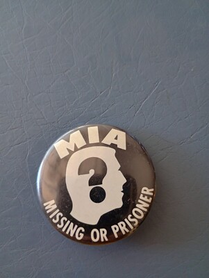 Vintage MIA Missing Or Prisoner Pinback Button Pin Black And White ...