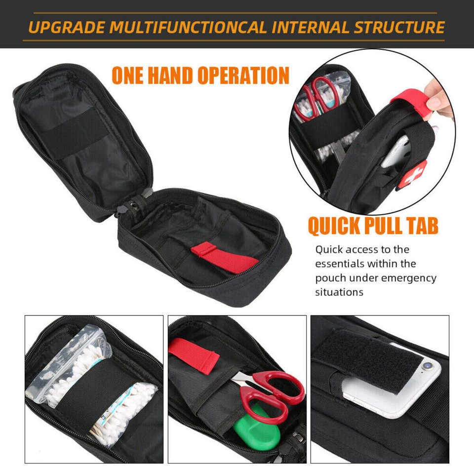 Tactical First Aid Kit Medical Molle Rip Away EMT IFAK Survival Pouch ...