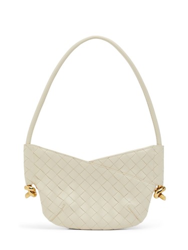 BOTTEGA VENETA Solstice Mini Sea Salt White Leather Shoulder Bag New | eBay
