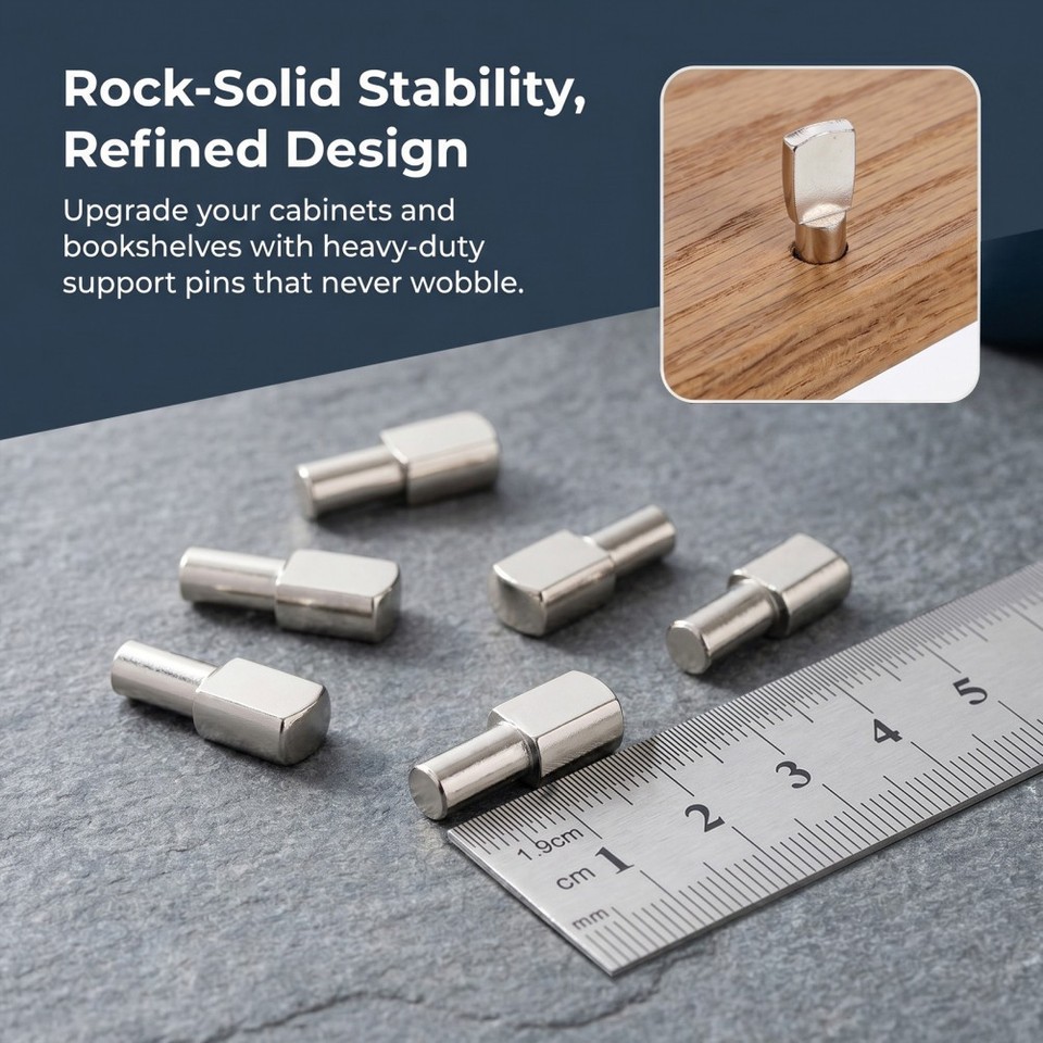 80 Pcs Metal Cabinet Shelf Pins Bookshelf Pegs Support Shelves Closet ...