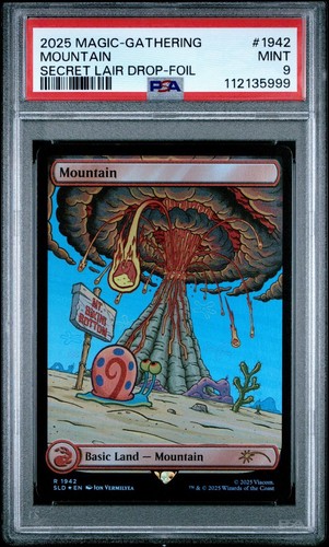 2025 Magic The Gathering SpongeBob Secret Lair Drop Mountain Foil PSA 9 ...