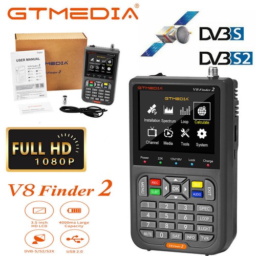GTMedia V8 Satfinder DVB-S/S2 FTA Digital Satellite Finder 3.5''LCD ...