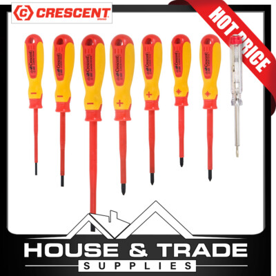 Crescent Screwdriver Set 1000v Insulated Electrician's SD8SET | eBay ...