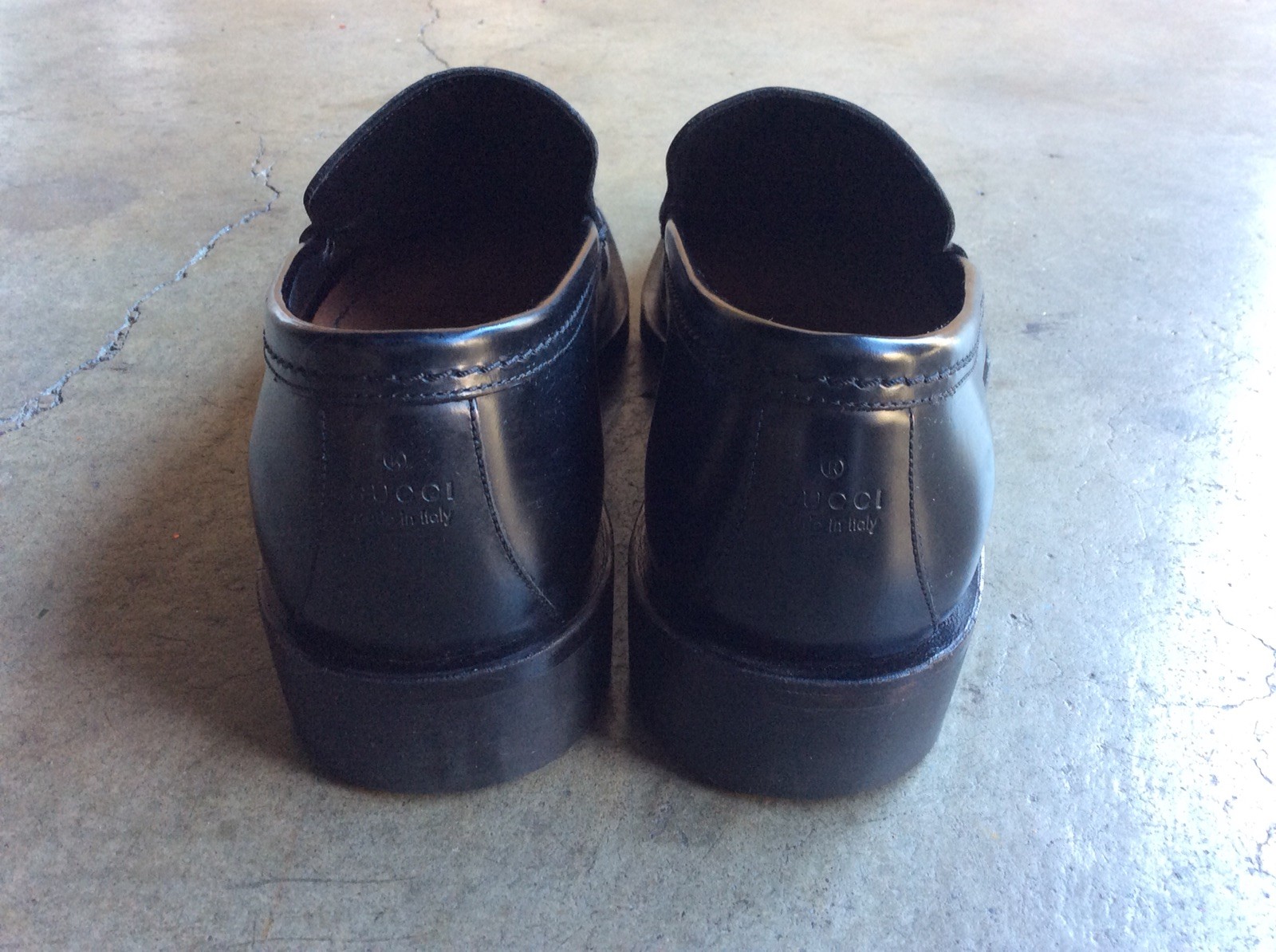 Gucci Apron Toe Leather Loafer sz 8 Black 114448 | eBay