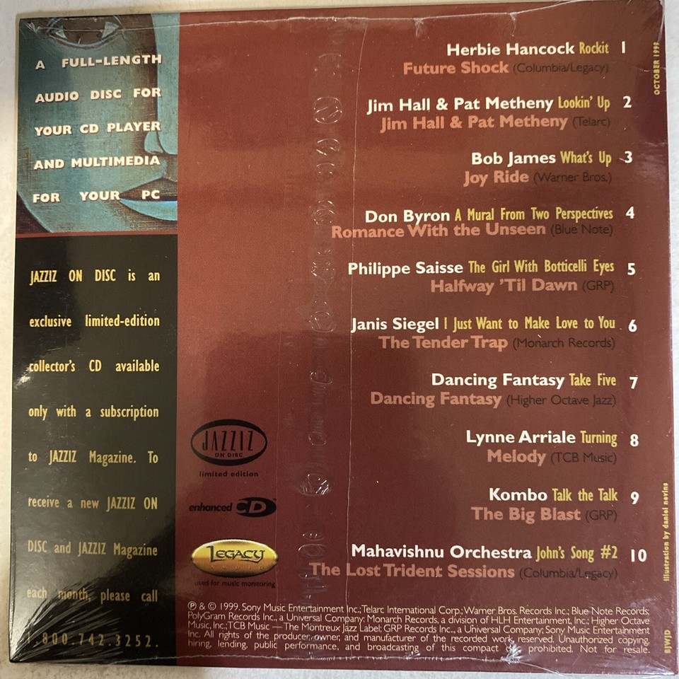 Jazziz on Disc October 1999 Limited-edition Collector’s CD NEW SEALED ...