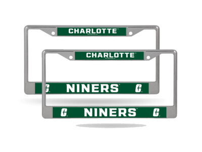 UNC Charlotte Niners Chrome Metal - Set of 2 - License Plate Frames | eBay