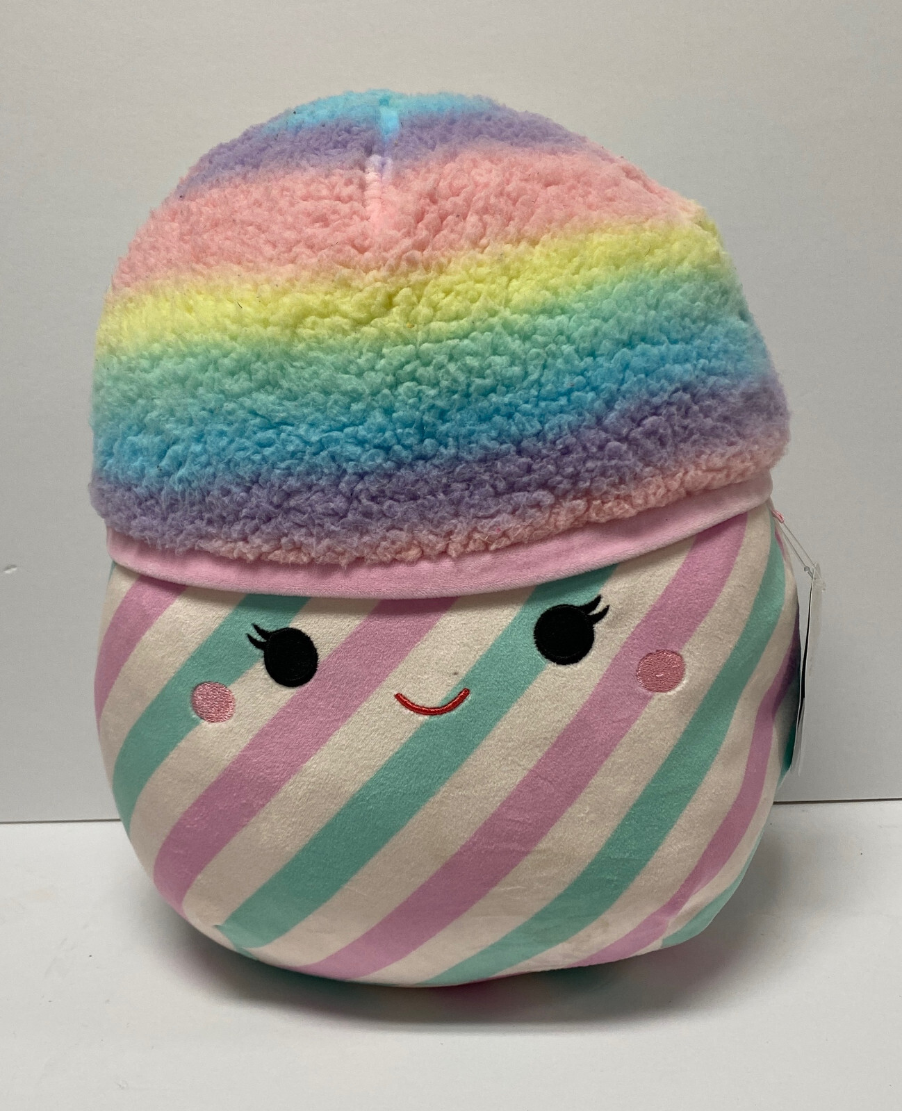 NWT Squishmallow 12" BEVIN Rainbow Snowcone - Soft Fuzzy Top Plush | eBay