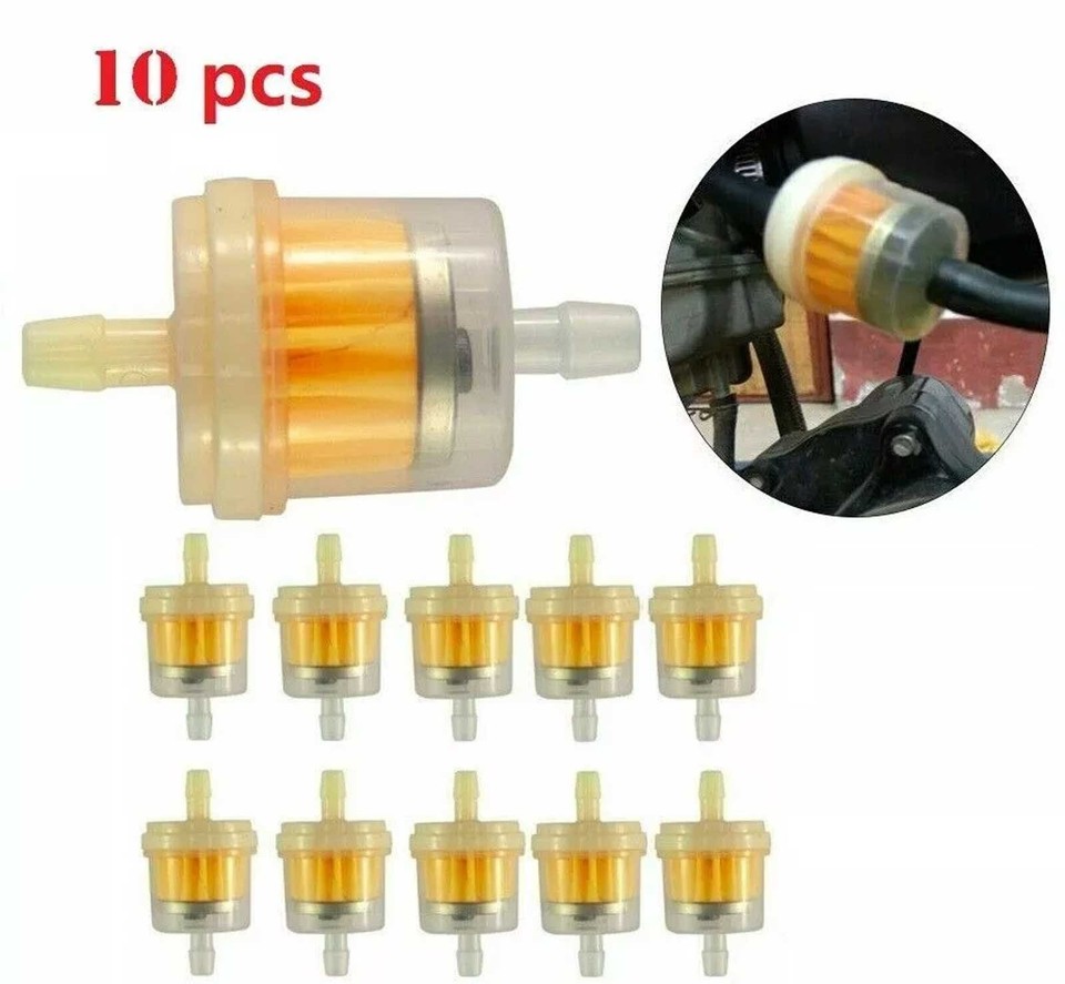 10PCS Motor Inline Gas Oil Fuel Filter Small Engine For 1/4'' 5/16 ...