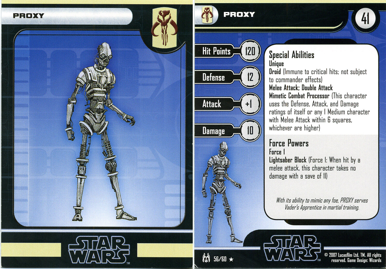 Star Wars Miniatures Force Unleashed PROXY #56 Holo droid card | eBay