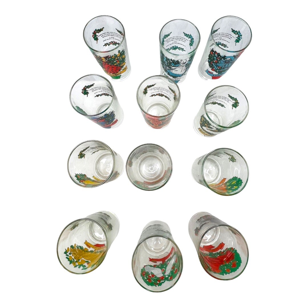 12 Days Of Christmas MCM Complete Glass Set c1950's | eBay