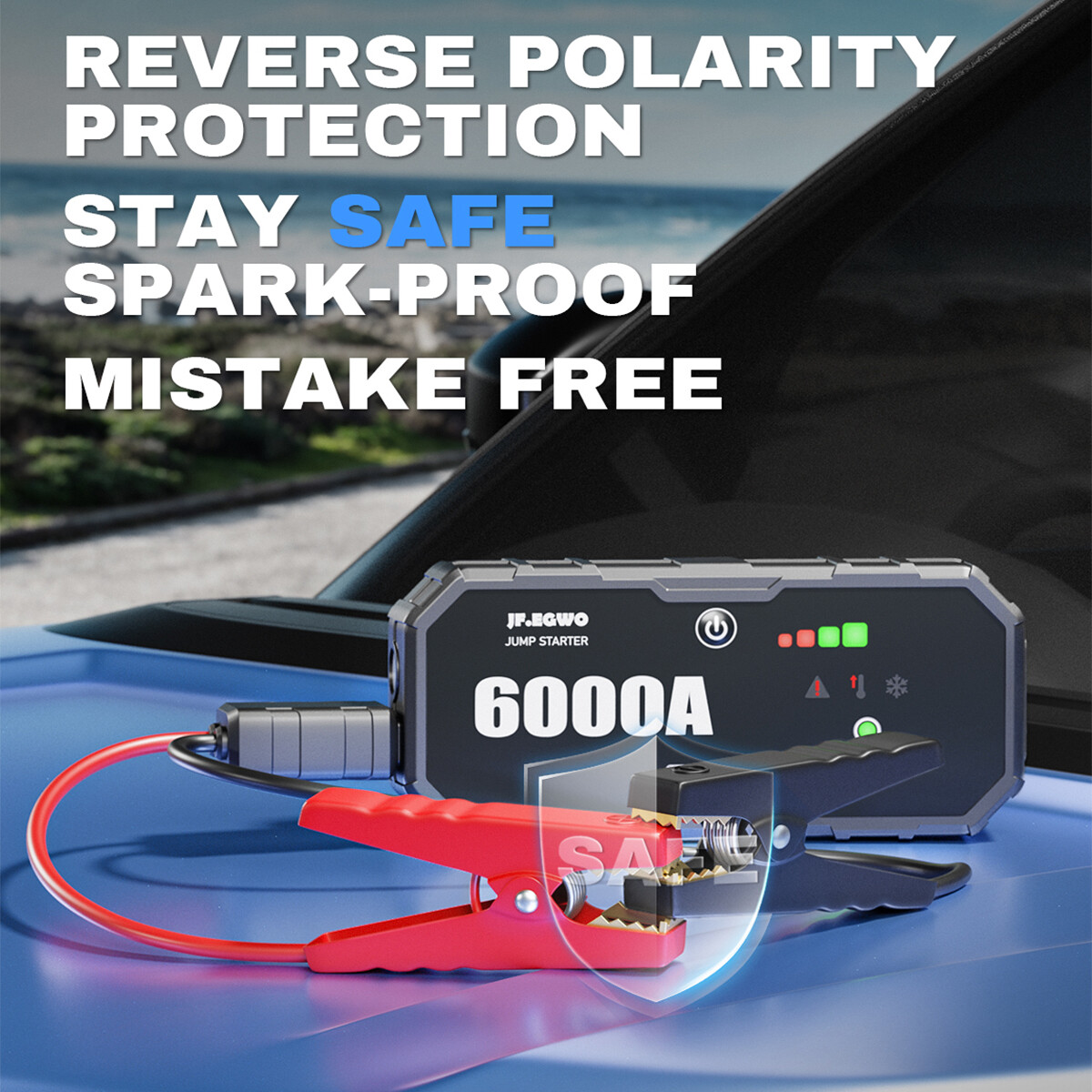 JF.EGWO 6000A Car Jump Starter 78000mAh Portable Auto Start Battery 12V ...