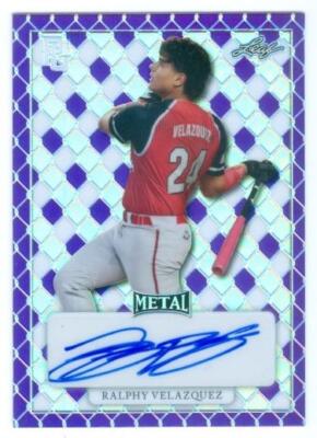 RALPHY VELAZQUEZ "PURPLE METAL AUTOGRAPH #1/20" LEAF PERFECT GAME AAC ...