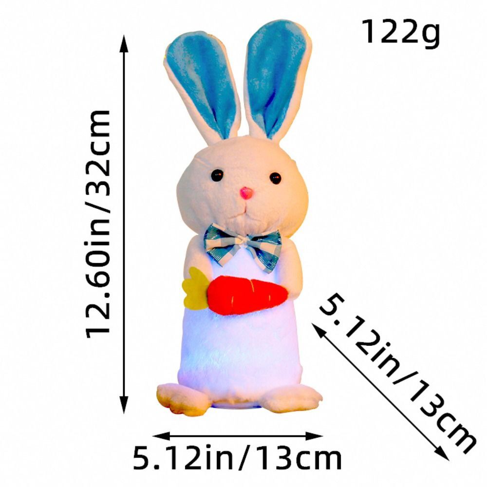 Luminous Easter Rabbit Doll Dwarf With Led Light Plush Bunny Gnome ...