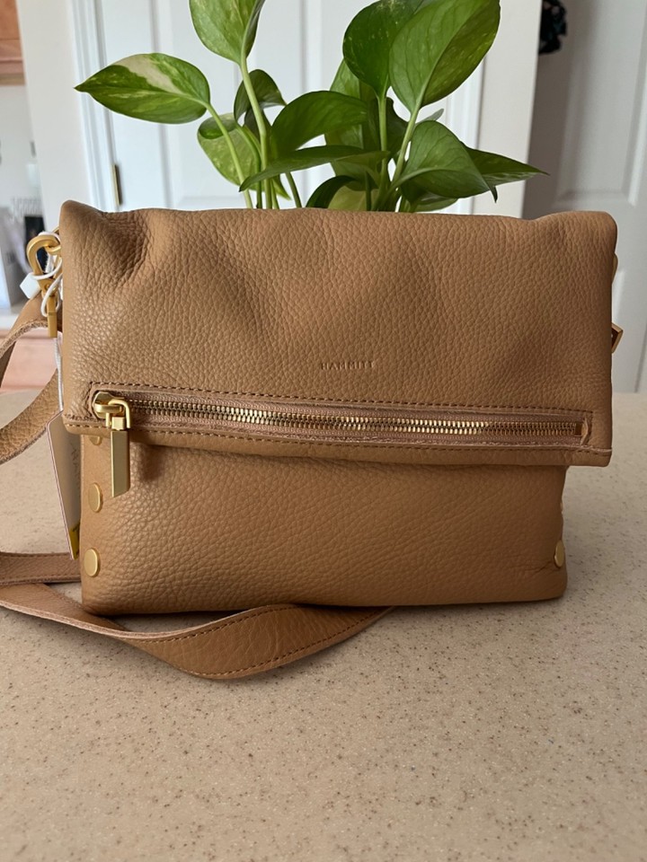 Hammitt Fold-Over VIP Leather Medium Crossbody Bag Toast Tan/Brushed ...