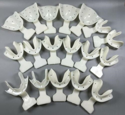 18 Pcs/set Dental Impression Trays Frame Cut Back Edentulous Jaw Full ...