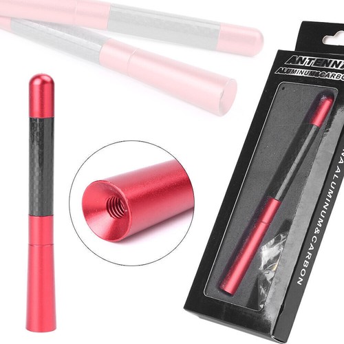 FM AM Radio Aerial Antenna Tool Red Car 12cm/4.7" Aluminum Alloy Carbon ...