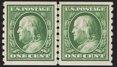 MOMEN: US STAMPS #392 LINE PAIR MINT OG NH PSE GRADED CERT XF-SUP 95 ...