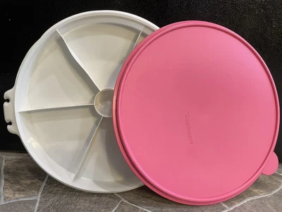 Veggie TRAY Tupperware DIVIDED 405 Pink LID | Grelly UK