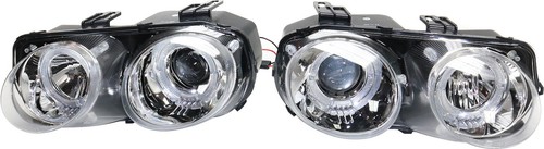 Fits INTEGRA 98-01 HALO PROJECTOR HEAD LAMP RH AND LH, Assembly, Chrome ...